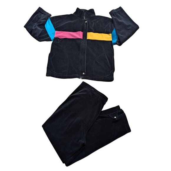 American Vintage | Pants & Jumpsuits | Vintage 8s Velour Colorblock ...